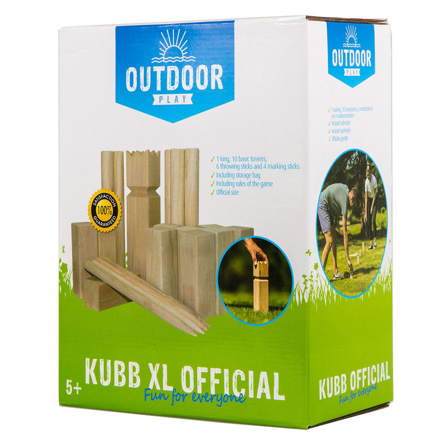 Outdoor play houten kubb game official – fietsaccessoires.nl
