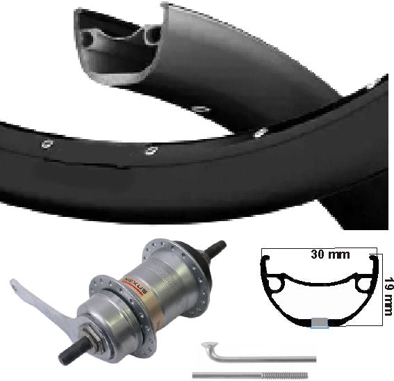 Kgs achterwiel 28 inch (622) velg zwart nexus 3 remnaaf – fietsaccessoires.nl