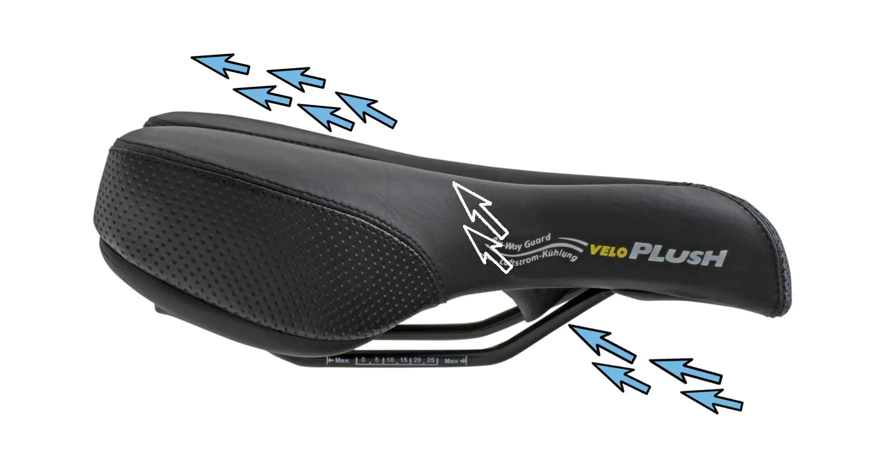 Velo saddle plush "deep channel" black – Fietsaccessoires.nl
