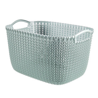 Curver opbergmand knit-look 19l lichtblauw – fietsaccessoires.nl