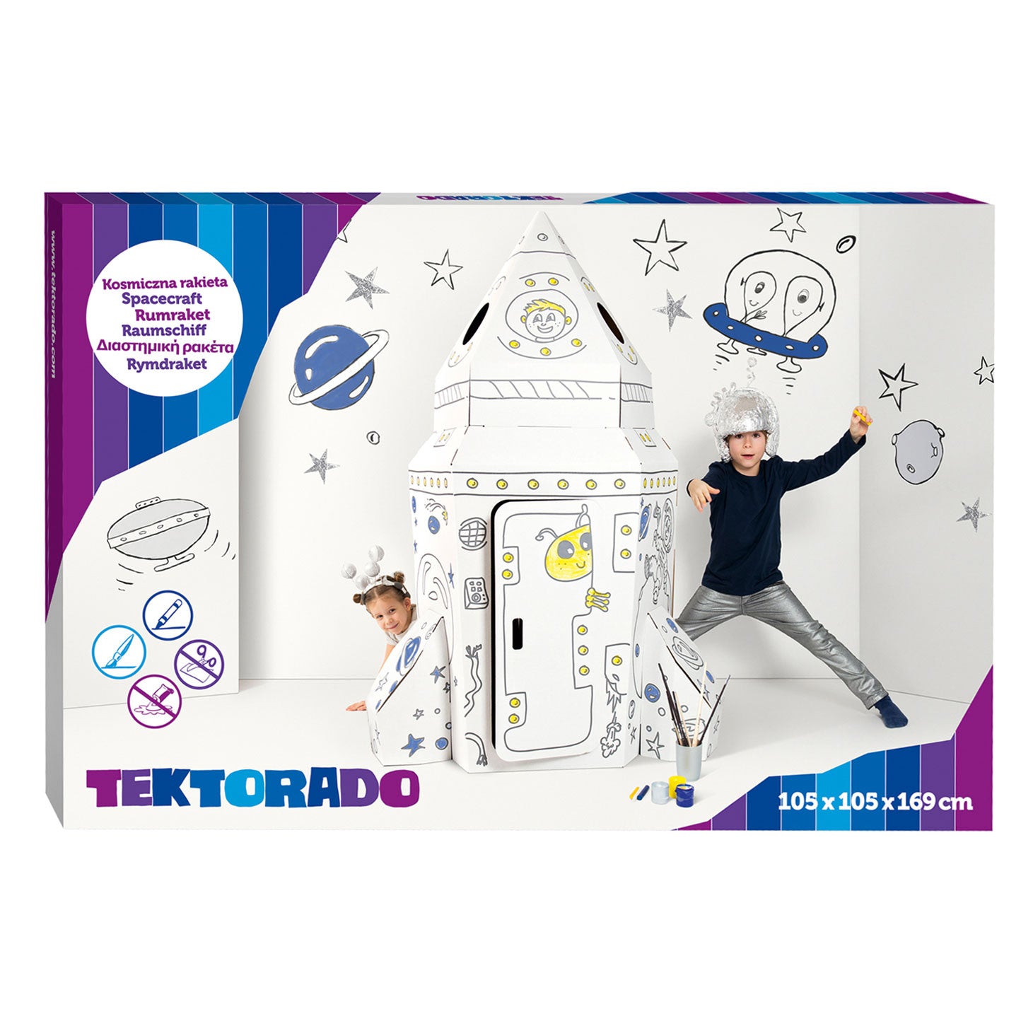 Small Foot Kartonnen Speelhuis Raket, 105x105x169cm – Fietsaccessoires.nl