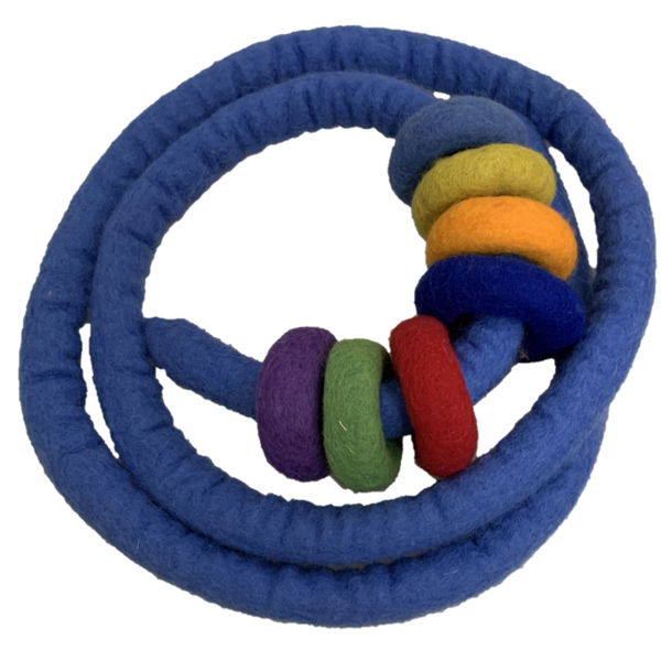 Papoose Toys Blue Felt Rope and 7 Felt Doughnuts – fietsaccessoires.nl